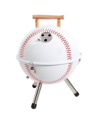 Gibson Home Baseball 12" Powder Coated Steel Barbecue Grill with Wood ...