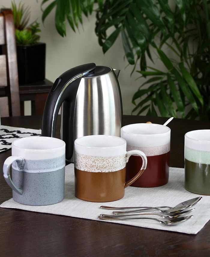 Laurie Gates Terra Bella 4 Piece 18.5 Ounce Mug Set - Macy's