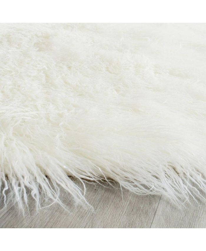 Safavieh Faux Sheep Skin Ivory 2'6" X 8' Runner Area Rug - Macy's
