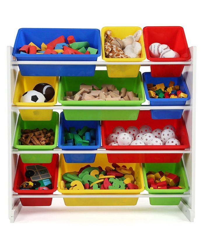 Humble Bee Kids Wood Toy Organizer with 12 Plastic Bins - Macy's