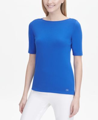 Calvin Klein Boat-Neck Top - Macy's