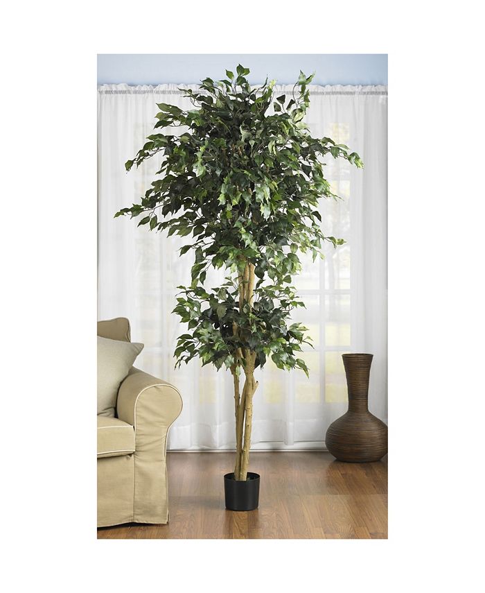 Nearly Natural 6' Double Ball Ficus Faux Silk Tree - Macy's