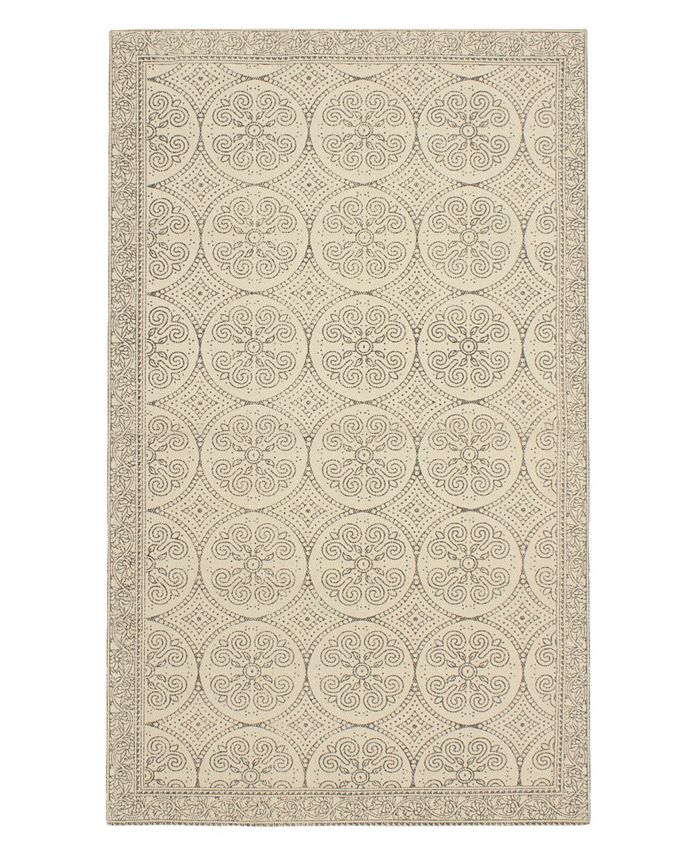 French Connection Bale Stonewash Printed Cotton 30" x 50" Accent Rug ...