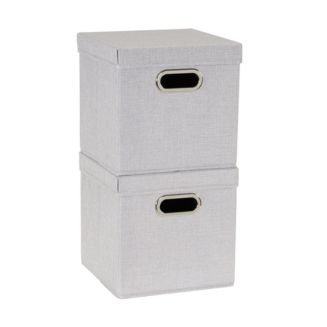 Household Essentials 2-Pc. Silver Storage Box Set - Macy's