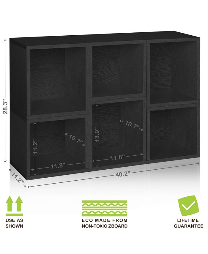 Way Basics Eco Stackable Arlington Modular Bookcase and Storage Shelf ...