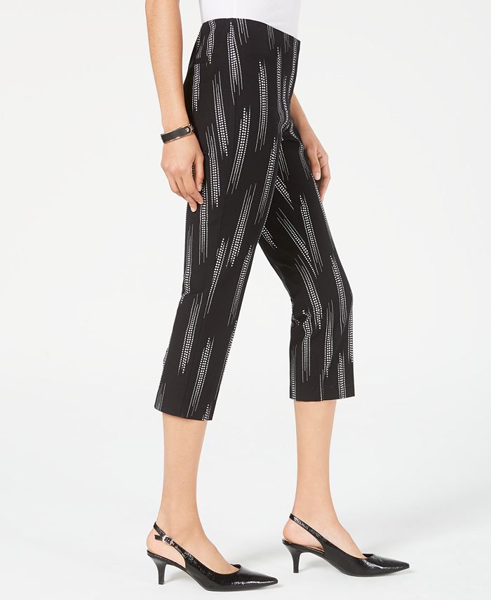 Alfani Petite Printed High-Waist Capri Pants, Created for Macy's - Macy's