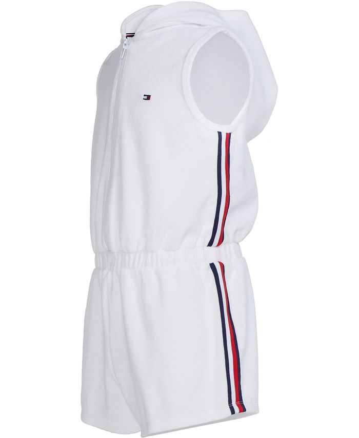 Tommy Hilfiger Baby Girls Hooded Romper - Macy's