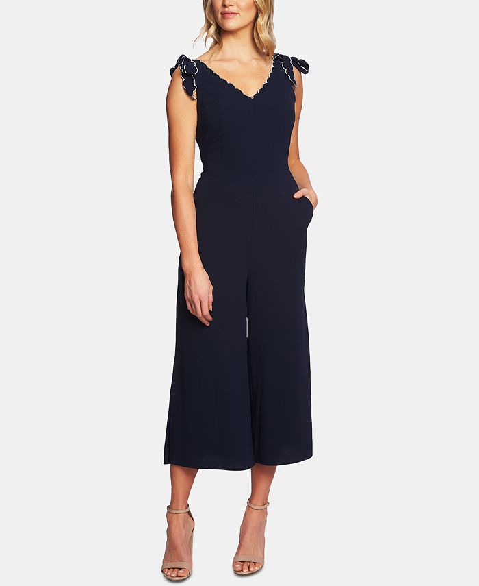 CeCe Tie-Shoulder Cropped Jumpsuit - Macy's
