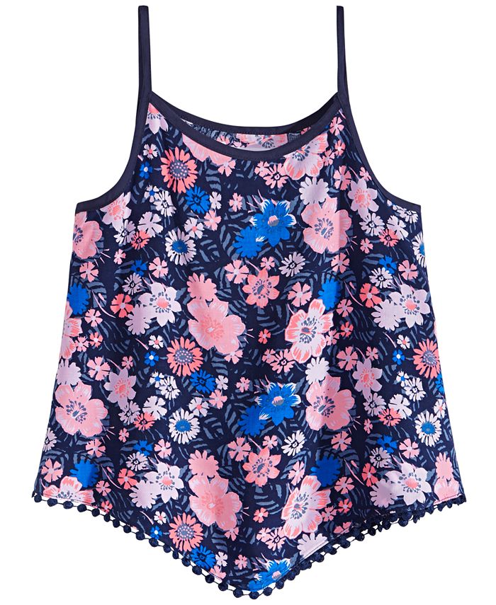 Epic Threads Big Girls Floral-Print Diamond Challis Tank Top, Created ...