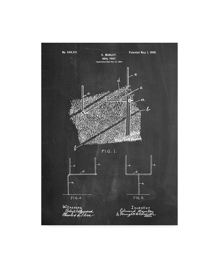 Trademark Innovations Cole Borders 'Football Goal Post Black' Canvas ...