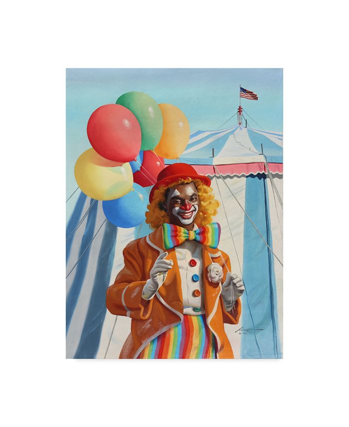 Trademark Global D. Rusty Rust 'Clown Balloons' Canvas Art - 24" x 18 ...