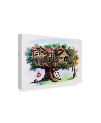 Trademark Global D. Rusty Rust 'Treehouse' Canvas Art - 24" x 16" x 2 ...