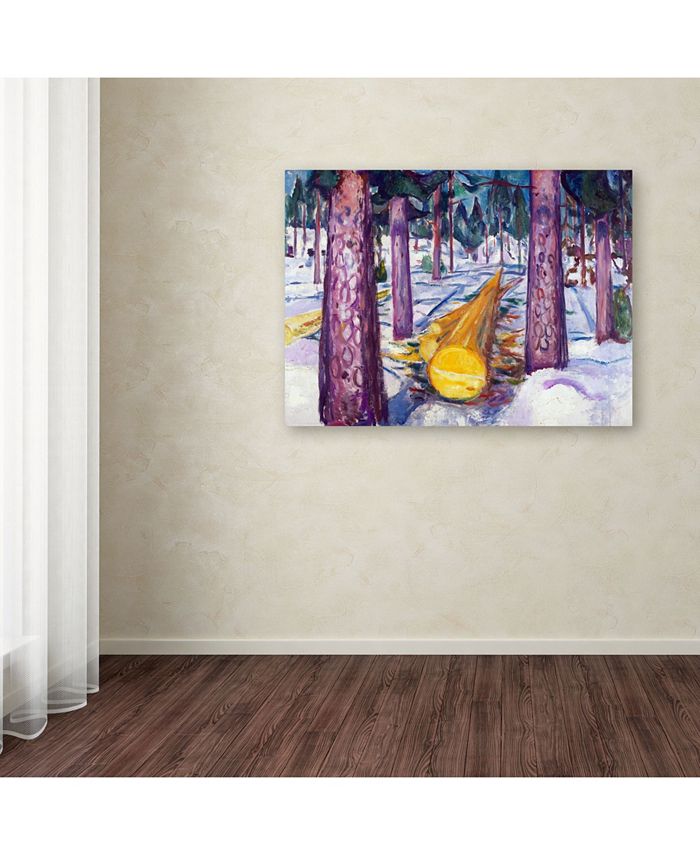 Trademark Global Edvard Munch 'The Yellow Log' Canvas Art - 19" x 14" x ...