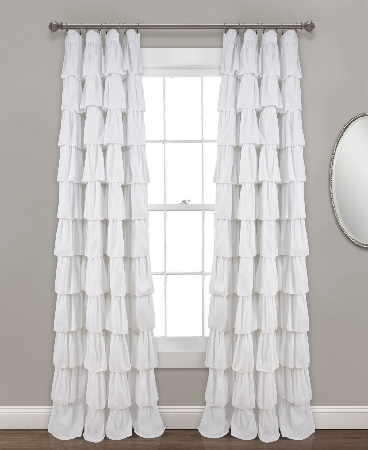 Click here for Ruffle 50 x 84 Curtain Panel - White prices