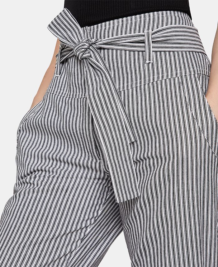 BCBGeneration Striped Cropped Trousers - Macy's