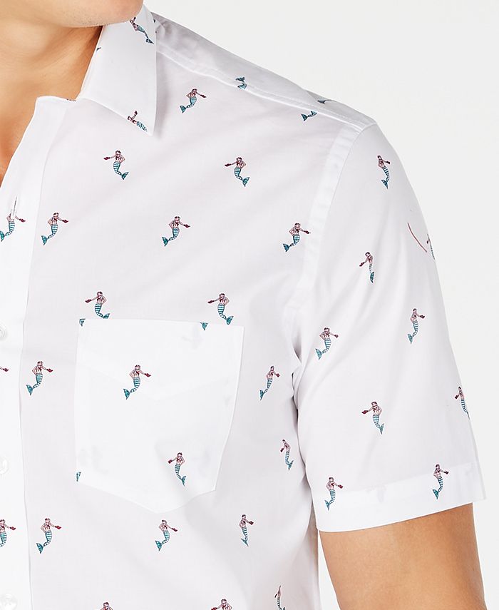 Club Room Men's Mermaid-Print Shirt, Created for Macy's - Macy's
