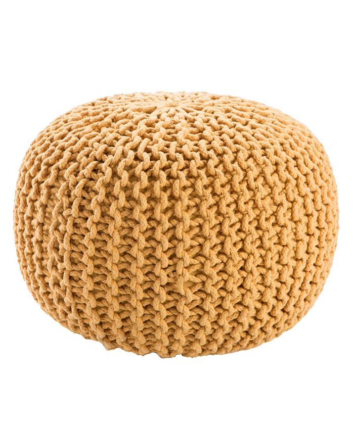 Jaipur Living Visby Yellow Textured Round Pouf - Macy's