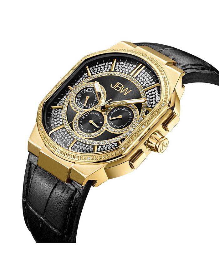 Jbw Men's Orion Diamond (1/8 ct.t.w.) 18k Gold Plated Stainless Steel ...