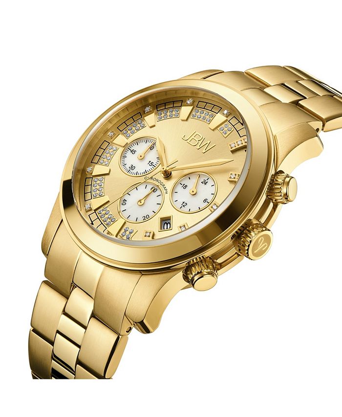 Jbw Men's Delano Diamond (1/5 ct.t.w.) 18k Gold Plated Stainless Steel ...