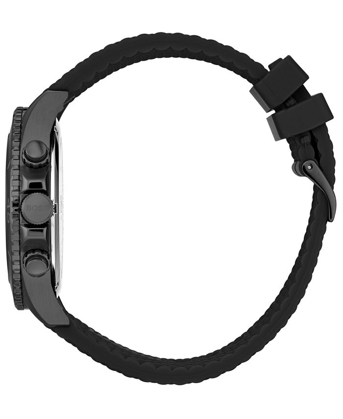 BOSS Men's Chronograph Ocean Edition Black Stainless Steel Mesh ...