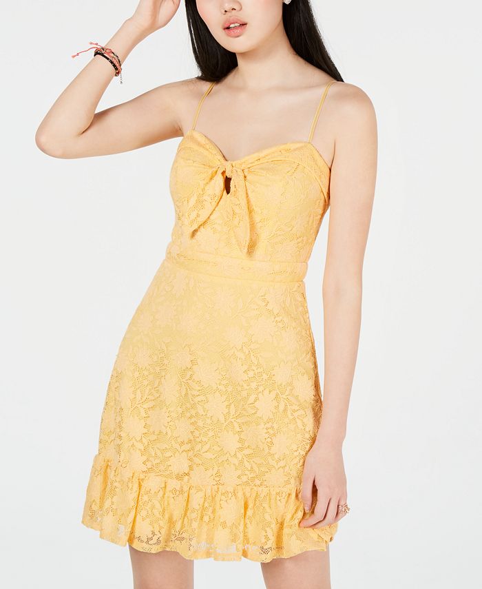City Studios Juniors' Lace Sweetheart Ruffle Dress - Macy's