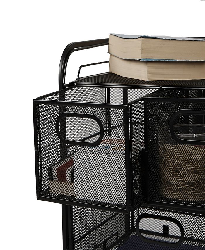Mind Reader Mesh 4 Drawer Rolling Mesh Office Cart - Macy's