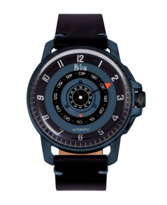 Reign Men Monarch Automatic Domed Leather-Band Watch - Blue/Black - Macy's