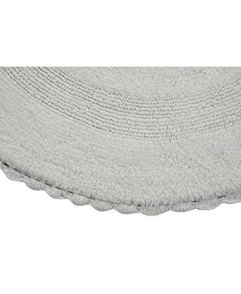 Saffron Fabs Crochet Lace Border 36" Reversible Cotton Round Bath Rug ...