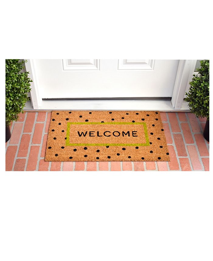 Home & More Polka-dot Fun 17" x 29" Coir/Vinyl Doormat - Macy's