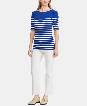 Lauren Ralph Lauren Petite Striped Top - Macy's