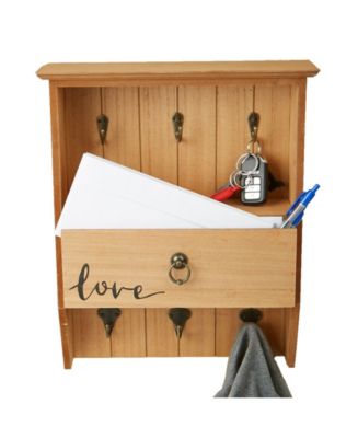 Mind Reader Door or Wall Mount Coat and Key Rack with 1 Large Drawer ...