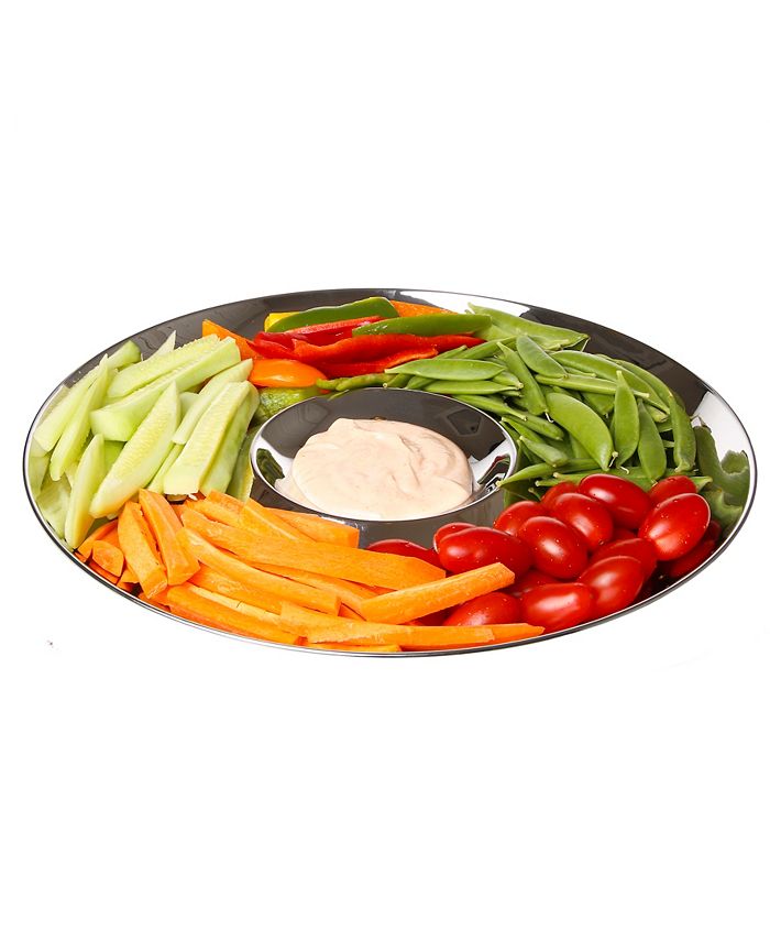 Classic Touch Stainless Steel Chip 'N' Dip Bowl - Macy's