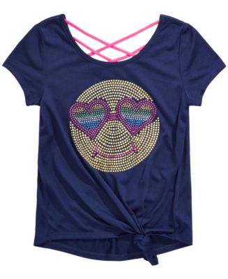 Beautees Big Girls Back-Strap Side-Knot T-Shirt - Macy's