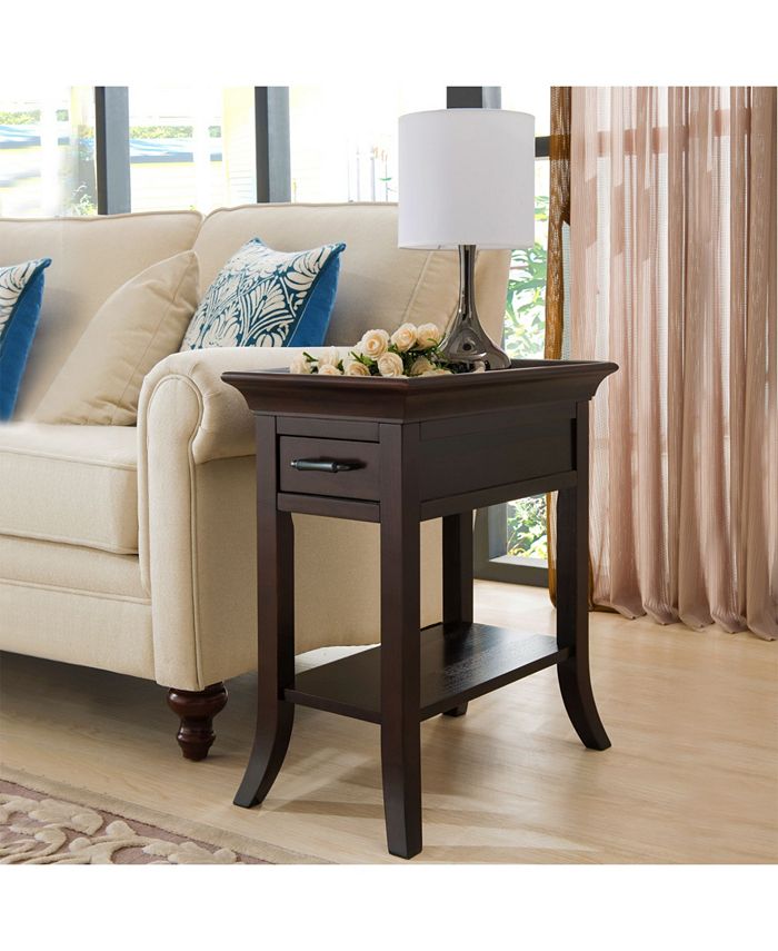 Leick Home Traditional Cherry Tray Edge Chairside Table - Macy's