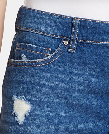 WILLIAM RAST Joey Frayed Cotton Denim Skirt - Macy's