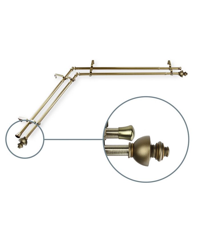 Rod Desyne Dynasty 13"/16" Corner Window Double Curtain Rod 28"-48 ...