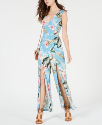 GUESS Printed Split-Leg Jumpsuit - Macy's