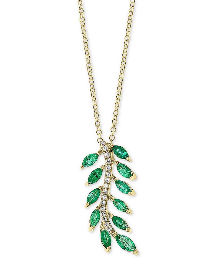 EFFY Collection EFFY® Emerald (1-1/10 ct.t.w.) & Diamond Accent 18 ...