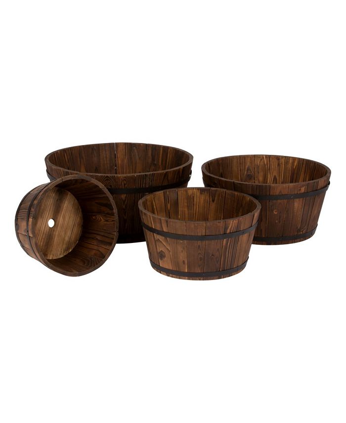 Shine Company Round Shallow Cedar Barrel, Set Of 4 - Macy's