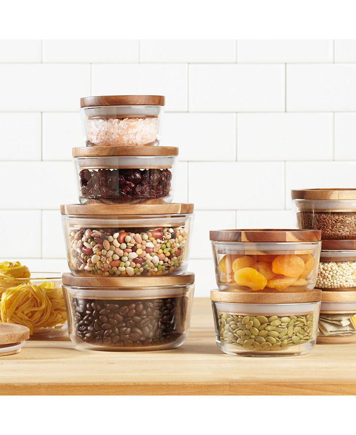 Pyrex 6-Pc. Storage Set with Wood Lids - Macy's