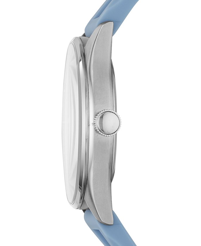 Fossil Men's Belmar Blue Silicone Strap Watch 44mm - Macy's