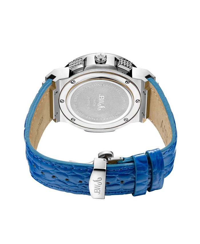 Jbw Men's Saxon Diamond (1/6 ct.t.w.) Stainless Steel Watch - Macy's
