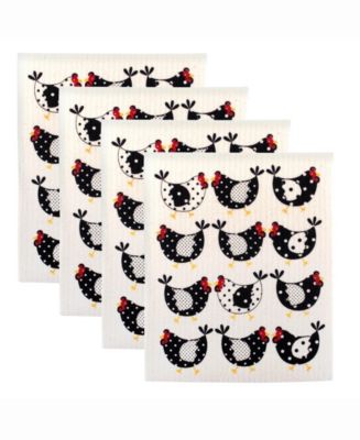 Chickens Swedish Dishcloth Set of 4 - Macy's