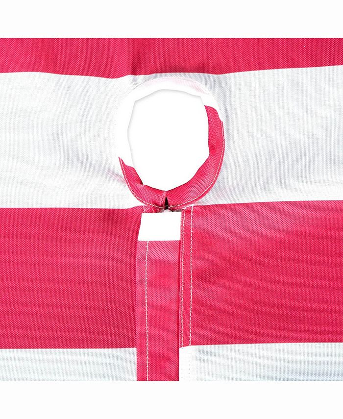 Design Imports Coral Cabana Stripe Outdoor Table cloth with Zipper 60 ...