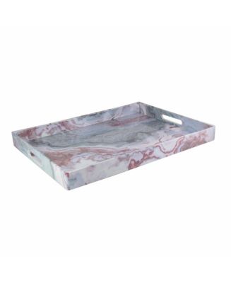 Jay Imports Marble Swirl Rectangular Tray - Macy's