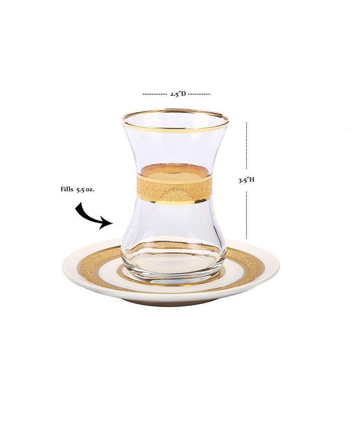 Classic Touch Set Of 6 Tea Set with Rich Gold Design - Macy's
