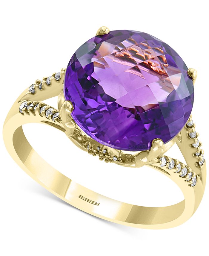 EFFY Collection EFFY® Amethyst (5-1/5 ct. t.w.) & Diamond (1/8 ct. t.w ...