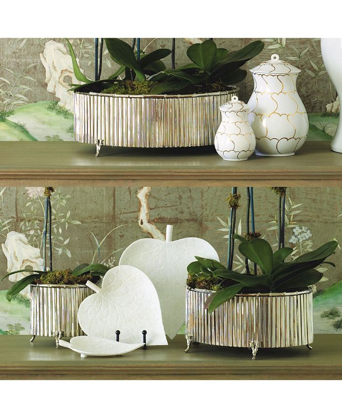 Global Views Corrugated Bamboo Cachepot Large - Macy's