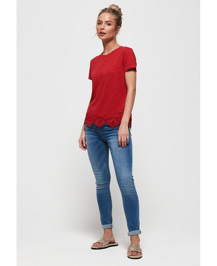 Superdry Morocco Lace Hem T-Shirt - Macy's