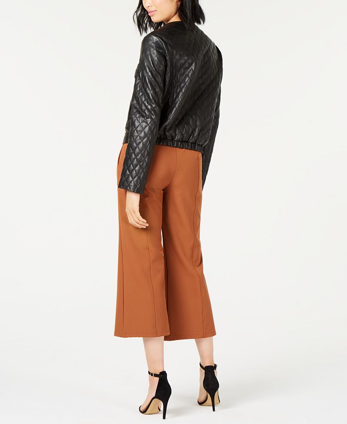 Marella Quilted Leather Bomber Jacket - Macy's